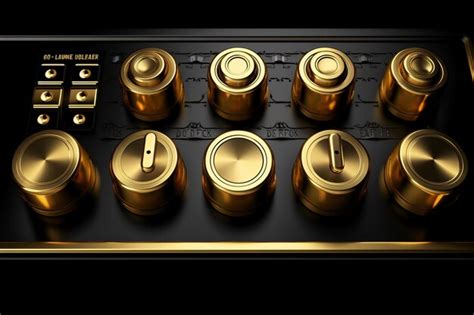 Music Control Panel With Golden Buttons And Knobs Premium AI Generated Image