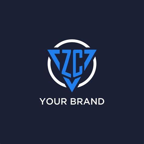 ZC Monogram Logo With Triangle Shape And Circle Design Elements Vector Art At Vecteezy
