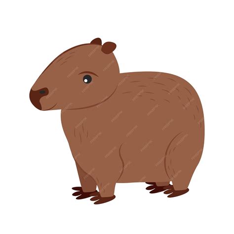 카피바라 설치류 카피바라 캐릭터의 일러스트 프리미엄 벡터