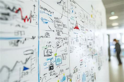 Creative Brainstorming Session With Innovative Ideas Sketched On A Clean Wall Stock Illustration