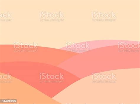 미니멀 한 스타일의 모래 언덕사막 풍경 플랫 디자인 인쇄물 포스터 및 인테리어 디자인을 위한 보호 장식 미드 센추리 모던 장식 벡터 일러스트레이션 0명에 대한 스톡 벡터