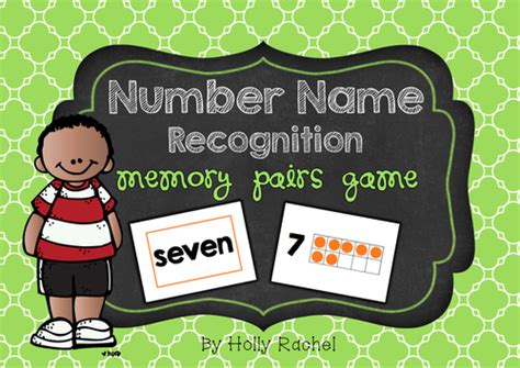 Number Name Recognition Memory Pairs Game Teaching Resources