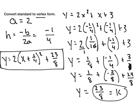 Quadratic Eq Converting From Vertex Form To General Form Types Of