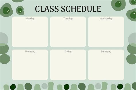 수업 시간표 템플릿 주간 커리 럼 디자인 터 일러스트레이션 프리미엄 벡터