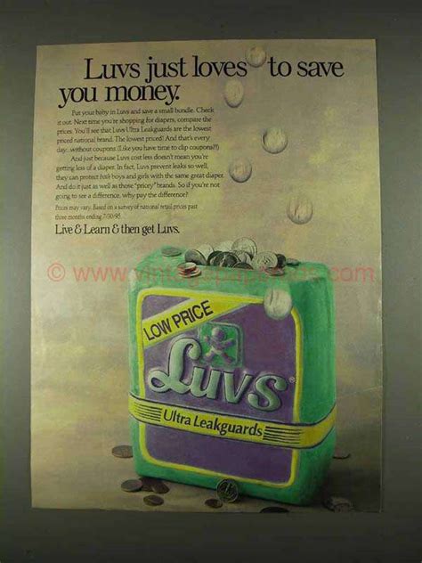 1996 Luvs Ultra Leakguards Diapers Ad Save Money Ca0086