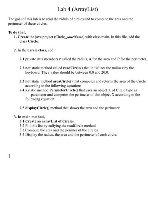 Solved Lab 4 Arraylist The Goal Of This Lab Is To Read The