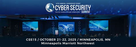 Cyber Security Summit 15th Annual Cyber Security Summit Oct 21 22 2025