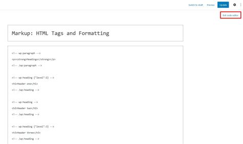 How To Use The Code Editor In The Gutenberg Editor