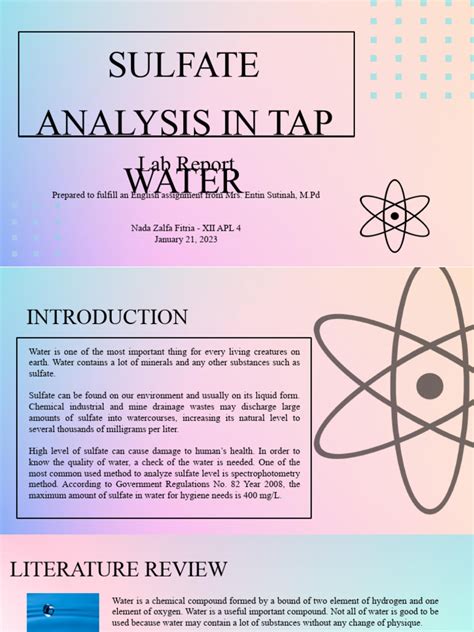 Sulfate Analysis Spectrophotometry Method English Report Text Pdf