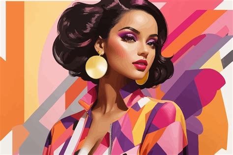 Premium Vector A Fashion Illustration Of A Woman In Stylish Background