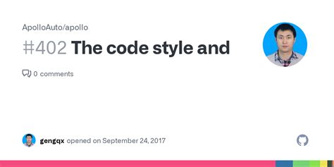 The Code Style And · Issue 402 · Apolloautoapollo · Github