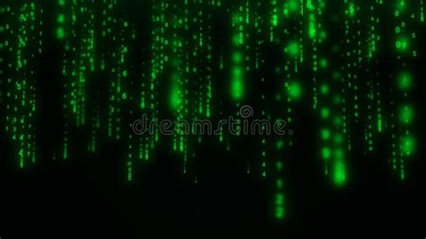Technology Matrix Background Cyber Security With Falling Numbers On Screen Binary Code