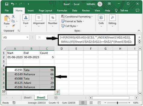 How To Extract All Records Between Two Dates In Excel