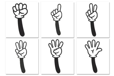 Cartoon Hand Numbers Gesture Counting · Creative Fabrica