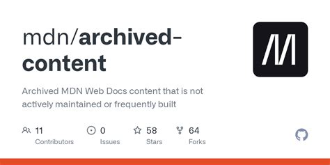 Archived Contentindexhtml At Main · Mdnarchived Content · Github