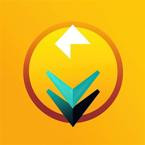 Premium Photo A Flat Icon Depicting A Yellow Arrow For Growth Or Progress In The Style Of
