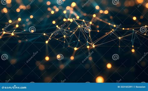 Abstract Depiction Of A Neural Network With Interconnected Nodes And Pathways Glowing Against A