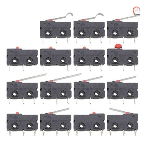20pcs Mini Micro Limit Switch Kw12 No Nc 3 Pins Pcb Terminals Spdt 5a 125v 250v Roller Arc Lever