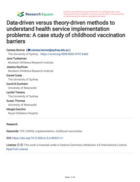 Pdf Data Driven Versus Theory Driven Methods To Understand Health Service Implementation