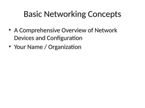 Basic Networking Training Presentation Pptx