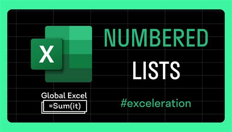 3 Ways To Create A Numbered List To Keep Track Of To Do Tasks Global Excel Summit Microsoft