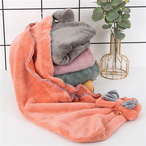 Badu Bg Банда с панделка Бързосъхнеща шапка за душ Избършете главата на косата Кърпа Суха шапка