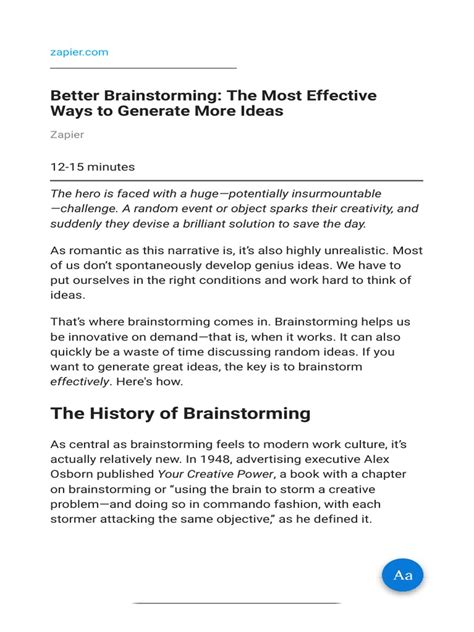 Better Brainstorming The Most Effective Ways To Generate More Ideas Pdf Brainstorming Snapchat