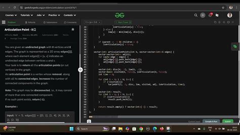Articulation Point Iigfg Potd09 04 25 Gfg Potd Decodemaster01 Youtube