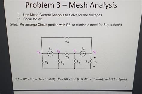 solved problem 3 mesh analysis 1 use mesh current