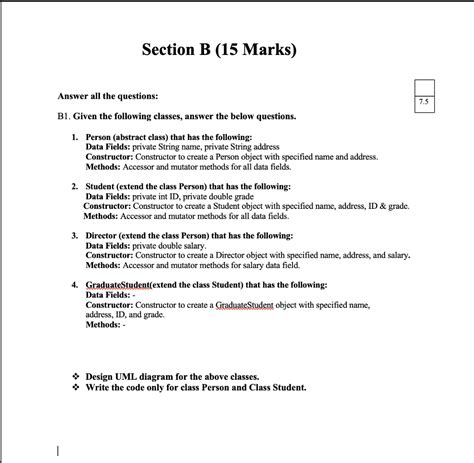 Solved Section B 15 Marks Answer All The Questions 7 5 Chegg Com
