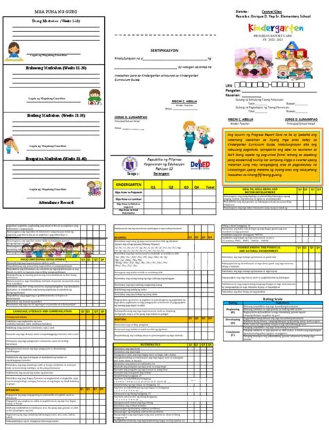 Report Card Kinder Pdf