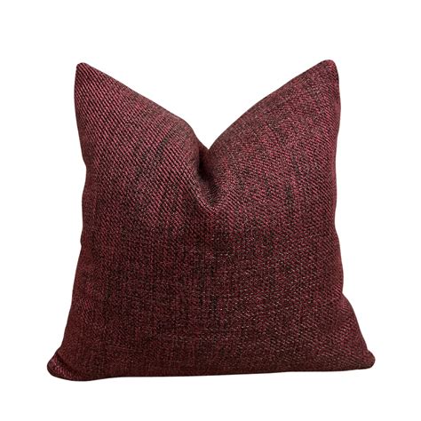 Burgundy Wool Cotton Throw Pillows For Couch Solid Decorative Pillows