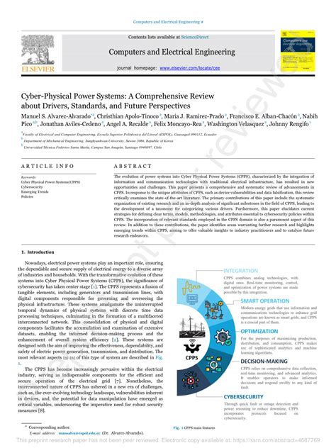 Pdf Cyber Physical Power Systems A Comprehensive Review About Technologies Drivers Standards