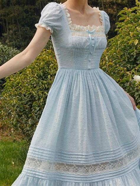 Summer Pure Color Lace Midi Dress Office Lady Casual French Elegant