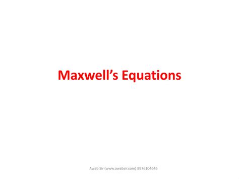 Maxwells Equation Wtp Pdf