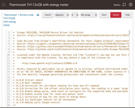 Sinopé Thermostat Th112xzb With Energy Meter Debug Logging Custom