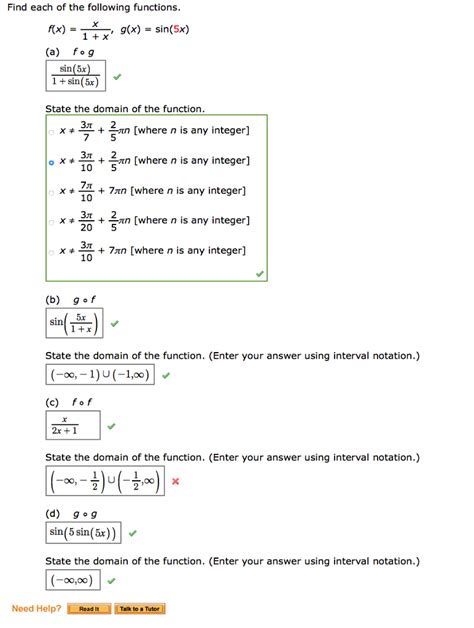 Solved Find Each Of The Following Functions F X X