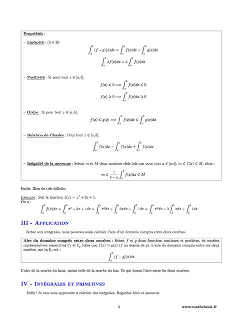 Calcul Intégral Cours Pdf à Imprimer Maths Terminale S
