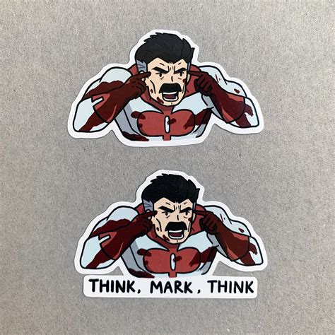 Invincible Omni Man Sticker Invincibile Meme Think Mark Etsy