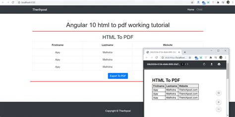 Angular Pdf Export
