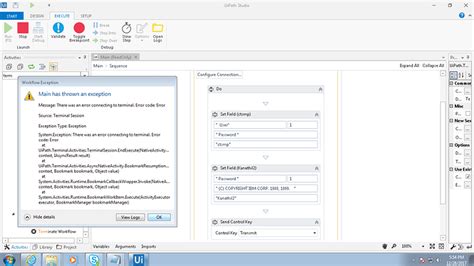 Terminal Session There Was An Error Connecting To Terminal Error Code Error Help Uipath
