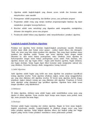 Algoritma Adalah Langkah PDF