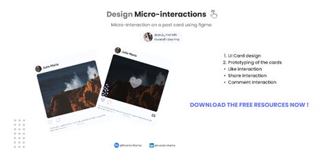 Microinteractions Photo Card UI Design And Prototype Figma