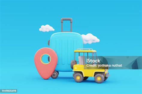 여행 가방 관광 및 여행 개념 휴가 휴가 가족 캠핑 자연 여행 3d 렌더링이 있는 오프로드 자동차로 로드 트립 가방에 대한 스톡 사진 및 기타 이미지 Istock