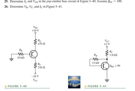 Solved 25 Determine Ic And Vce In The Pnp Emitter Bias