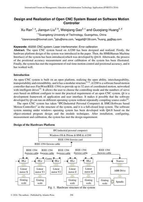 Pdf Design And Realization Of Open Cnc System Based On Software