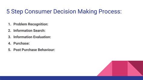 Product Purchase And 5 Step Consumer Decision Making Process PPT
