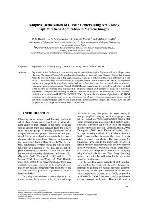 pdf adaptive initialization of cluster centers using ant colony optimization application to