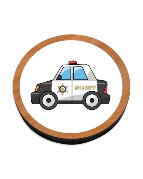 Sheriff Radio Car Bamboo Wood Magnet Sheriffs Relief Association