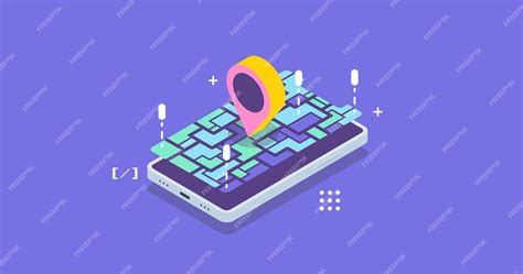 Premium Vector Mobile Gps Navigation Concept Vector Isometric Smartphone With Map Navigation